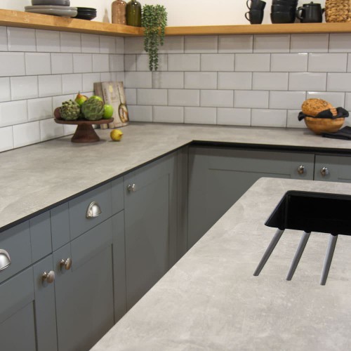 Cloudy Cement Compact Laminate Worktop | House of Worktops