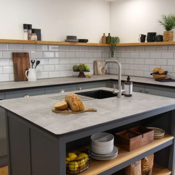 Cloudy Cement Compact Laminate Worktop | House of Worktops